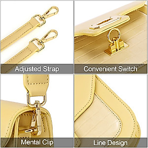CLUCI Crossbody Bag For Women Designer Fashion Travel Purse Ladies Small Adjustable Leather Shoulder Handbag Yellow