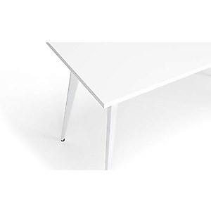 HON Basyx Commercial-Grade Executive Desk, Angled Metal Legs, 55", White