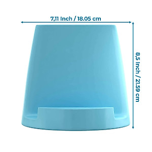 Ceramic Utensil Holder & Tablet Stand - Modern White Crock w/Tablet Holder - Utensil Caddy for Contemporary Cooking Enthuziasts - iPad or Recipe Book Holder - Decorative Cookbook Stand - 7.11" x 8.5"