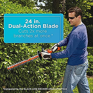 BLACK+DECKER 40V MAX Hedge Trimmer, Cordless, 24-Inch Blade, Battery and Charger Included (LHT2436)