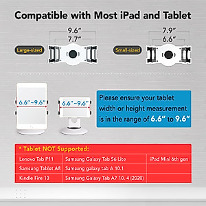 EHO iPad Stand, 360° Rotating Commercial Tablet Stand, Retail Kiosk, 6"-13" (Screens) Adapter Universal Tablet Clamp Holder for iPad, iPad Air, iPad Mini, Microsoft Surface, Most Tablets - Black