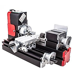chuangsheng Mini Lathe Machine,12V Miniature Metal Multifunction Lathe Machine DIY 20000Rev/min 45135mm