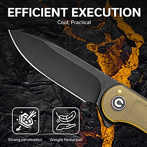 CIVIVI Pocket Knife for Men and Women,Elementum Folding Knife with 2.96" D2 Blade Ultem Handle,Ideal for Utility Gift C907A-5