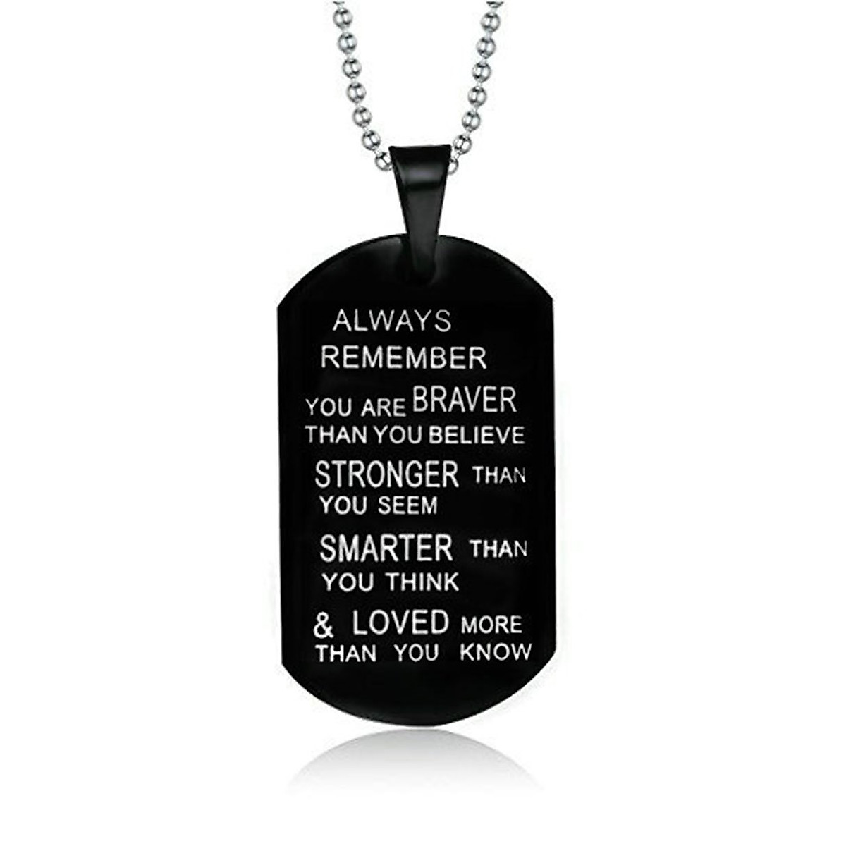 Always Remember You are Braver Stronger Smarter Than You Think Pendant Necklace Family Friend Gift Unisex