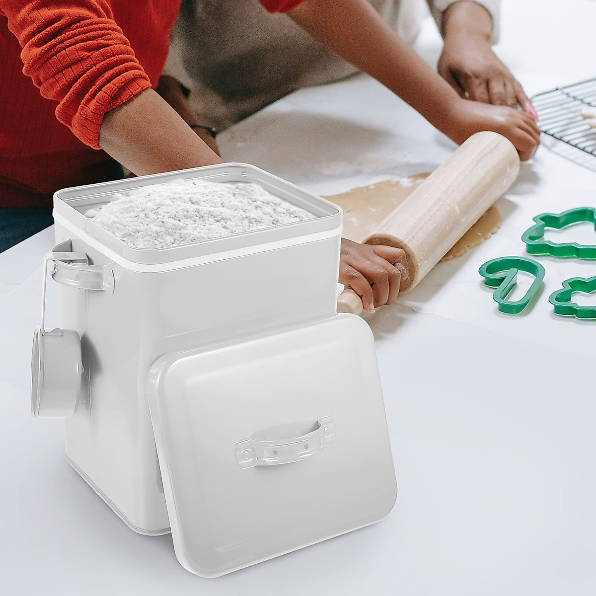 UPKOCH Box Kitchen Storage Bucket Washing Powder White Laundry Bag Iron