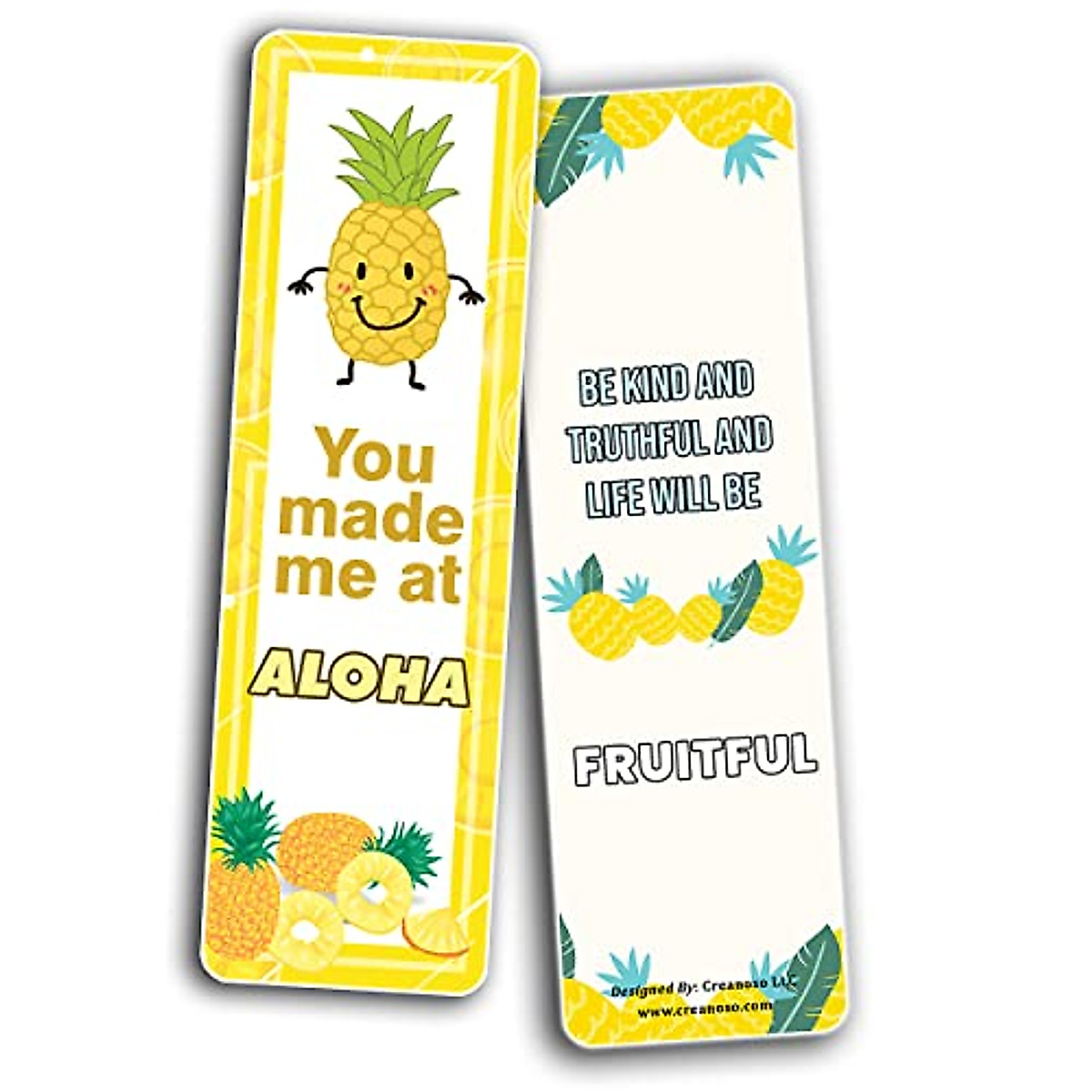 Creanoso Pineapple Bookmarks (5-Sets X 6 Cards) – Daily Inspirational Card Set – Interesting Book Page Clippers – Great Gifts for Adults and Professionals