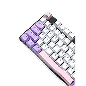 TzBBL 104 Keycaps Set | Backlit ABS Keycaps for MX Mechanical Keyboard-OEM Profile for 61 87 104 Mechanical Keyboard (104, Pink+White+Purple)