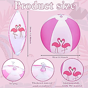 Sratte 36 Pack 12'' Flamingo Party Decorations Pink Inflatable Flamingo Beach Ball Pool Flamingo Float Bulk Water Toys for Hawaiian Tropical Beach Flamingo Party Favors Supplies Gifts