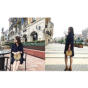 Fashion Bamboo Handbag Handmade Woven Beach bag for Womens (Bamboo)