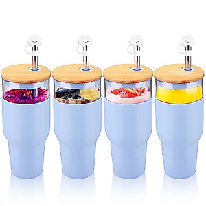 6Pcs Straw Cover Cap for Stanley Cup，Cute Cloud Straw Cover cap Compatible with Stanley 30&40 Oz Tumbler，Reusable Straw Toppers for 0.4 inch (10mm) Straws