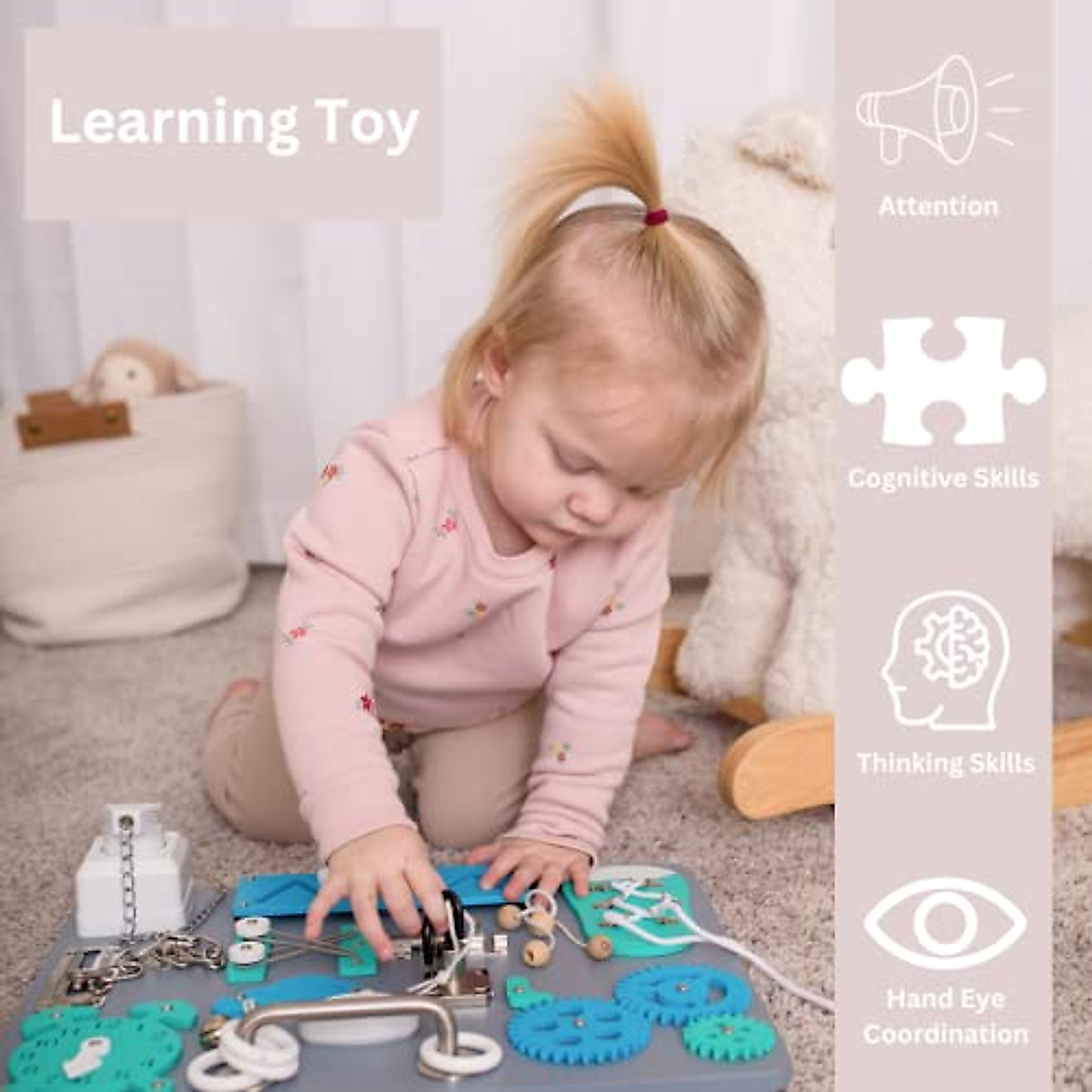 The Baker Shop Sensory Toys for Toddlers, Busy Boards for 1–5 Year Old Girls, and Boys, Preschool Learning Activities, Educational Gifts, Trave (12 x W16 x H2) Inch