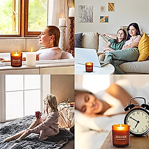 English Pear Freesia Soy Candles in Jars Scented, Aromatherapy Candle Gift for Men, Long Lasting Candles for Home Scented, 7.8Oz