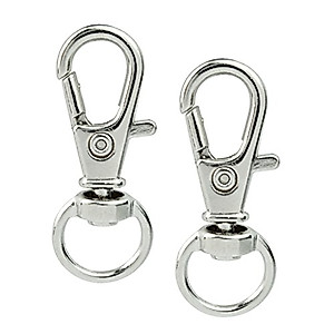 50 pcs Swivel Clasps Lanyard Snap Hook,cnomg Metal Swivel Lanyard Snap Hook Lobster Claw Clasp(Sliver)