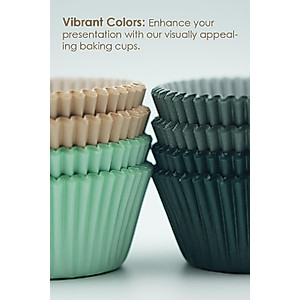 Bake Choice Cupcake Liners 200 Pcs Paper Muffin Cups Standard Cupcake Wrappers, Cup Cake Paper Cup, Food Grade Paper Cupcake Liners, Greaseproof Parchment Muffin Liners Calyx Series