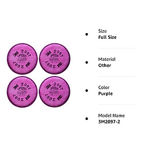 3M 2097 P100 Particulate Filter with Organic Vapor Relief, 2 Pairs (4 Filters)