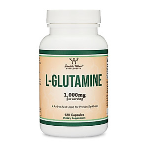 L Glutamine Capsules - No Fillers (1000mg Servings, 120 Capsules) Non-GMO, Gluten Free, Keto Safe, Vegan Friendly, Third Party Tested (for Endurance and Gut Health) by Double Wood
