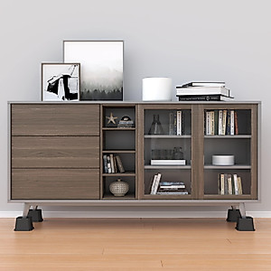 Whynonap Bed Risers 2 Inch Heavy Duty Bed Elevators, Set of 6 Lifts Up 2000 lbs Furniture Riser for Sofa and Table, Black