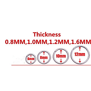 outerunner Hypoallergenic Nose Ring Hoop 2 Piece Gitanium Surgical Steel Nose Hoop 20G 18G 16G 14G (6mm-14mm) Perforated Ring Nasal Cavity Cartilage Spiral Tragus Rook Body Piercing Ring