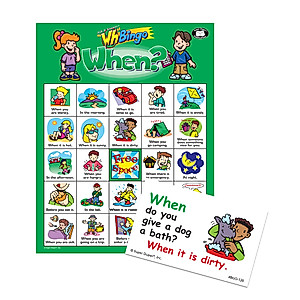 Super Duper Publications | Ask & Answer® Wh Bingo Board Game | Comprehension, Verbal, and Communication Skills | Who, What, Where, When, and Why Questions | Educational Resource for Children