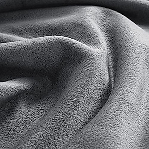 CozyLux Fleece Blanket Queen Grey 90" x 90" - 300GSM Super Soft Lightweight Microfiber Flannel Blankets for Travel Camping Chair and Sofa, Cozy Luxury Plush Fuzzy Bed Blankets, Gray