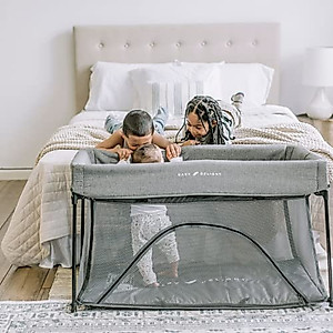Baby Delight Go With Me Nod Deluxe Portable Crib & Playard, Charcoal Tweed