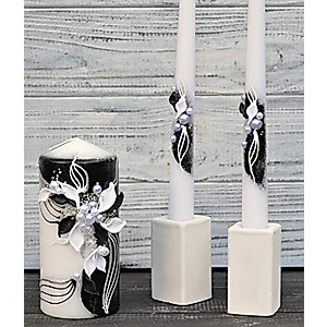Magik Life Unity Candle Set for Wedding - Wedding Accessories for Reception and Ceremony - Candle Sets – Unity Candle 6 Inch Pillar and 2 * 10 Inch Tapers- Bachelorette and Engagement Party