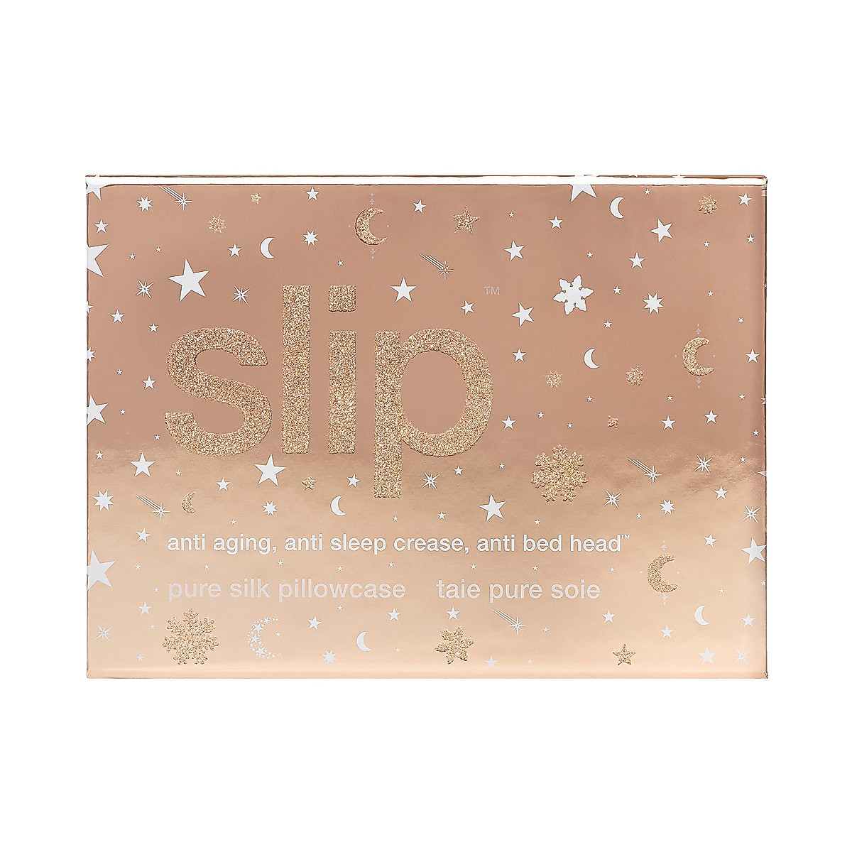 Slip Silk Love Me I'm Delicate Gift Set in Rose Gold - Includes One Queen Size 100% Pure 22 Momme Mulberry Silk Pillowcase and Wash Bag - Hypoallergenic Pillowcases for Hair and Skin Health