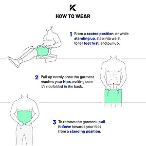 Kewlioo Men's Heat Trapping Waist Toner - Waist Trainer for Men - Comfortable & Discreet Waist Trimmer (Black, L)