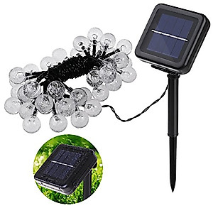 Christmas Decoration Light String- 6M 40LED Crystal Ball Solar String Lights Christmas Fairy Garden Lights for Outdoor Home Lawn Patio Party and Holiday Decorations (Warm Light)