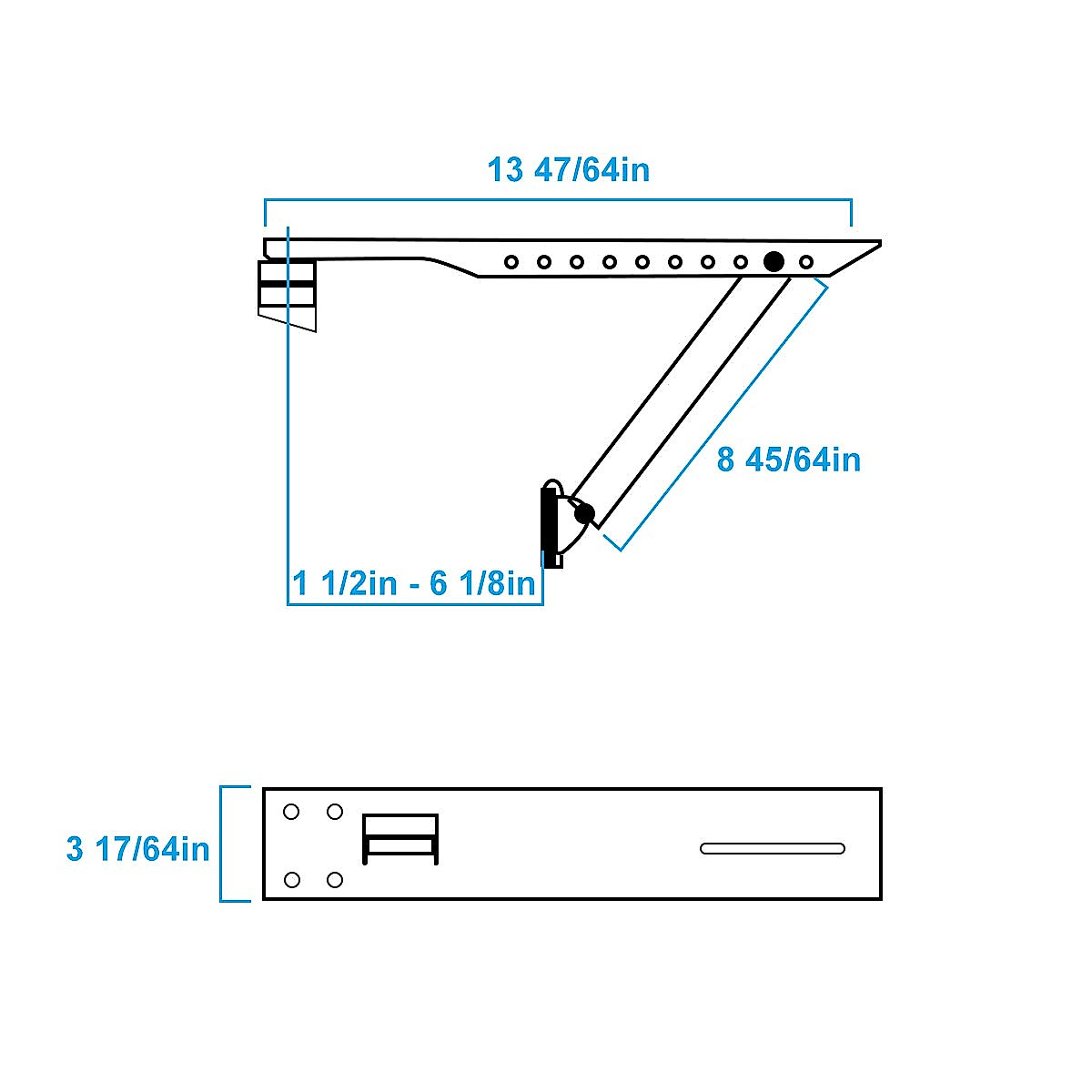 Air Jade Window Air Conditioner Bracket, Up to 85 lbs, Designed to Fit 5,000 to 12,000 BTU Sized Small Unit, Light Duty Universal AC Support Brackets (S)