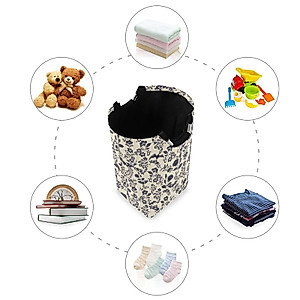 XUWU Laundry Basket Collapsible Laundry Hamper Folding Washing Bin Organizer Baskets with Handle for Dirty Cloth Toy, Goth Bats Skull