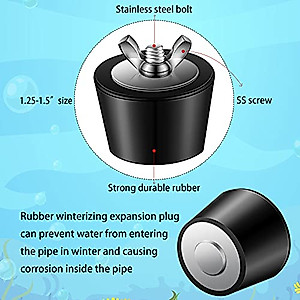 Huhumy 3 Pcs 1.5" Threaded Pool Spa Return Line Plug Rubber Plugs for Pool with O Ring for Winter Pools Inground Pool Above Ground Pool
