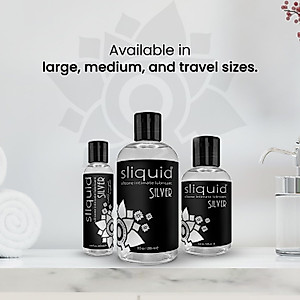 Sliquid Silver Intimate Lubricant - Silicone Lube for Women/Men/Couples, Hypoallergenic Lube, Silicone Lubricant, Waterproof, Unscented, 8.5 Fl Oz