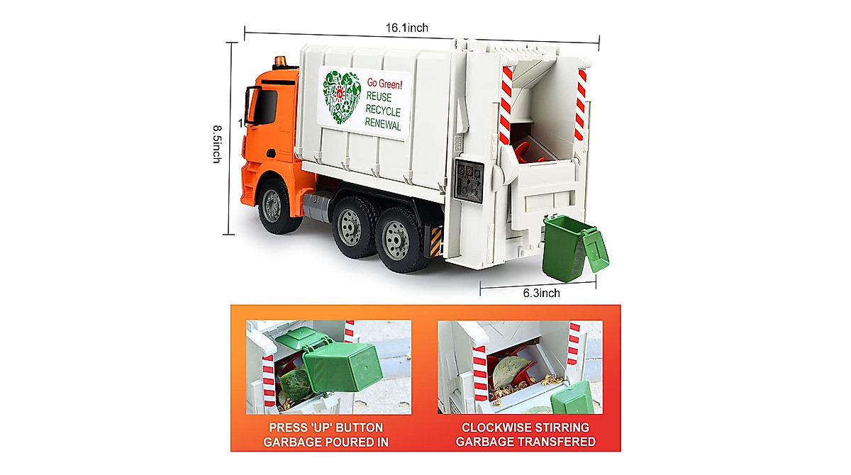 DOUBLE E Remote Control Garbage Truck - Fun & Functional