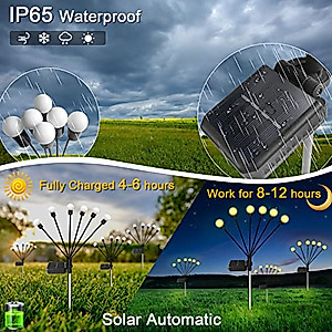 YOULESHU Solar Firefly lamp, Garden Lawn Firefly lamp, Outdoor Waterproof Solar lamp, Wind Swaying lamp, Solar Garden Light, Patio, Path, Lawn Decoration（4 Pack Warm Light）