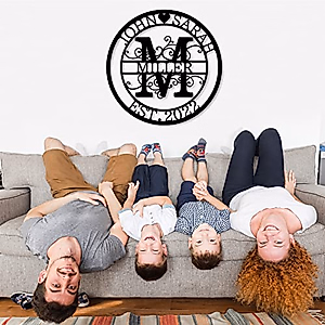 Personalized Last Name Metal Signs - Custom Metal Signs - Split Letter Monogram Sign - Family Name Sign- Metal Wall Art - Outdoor Metal Sign - Housewarming Gift for Couple - Personalized Anniversary Wedding Gift