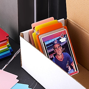 Trading Card Dividers Multicolor Card Page Dividers Frosted Card Separator with Tabs Plastic Divider Cards for Games Sports, 2.7 x 3.8 Inches (50)