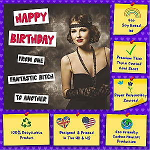 Cult Kitty - One Fantastic B*tch To Another - Rude Birthday Card for Her - Funny Birthday Cards for Women - Sister Birthday Card Adult - Birthday Card Friend Female - Happy Birthday Cards for Her