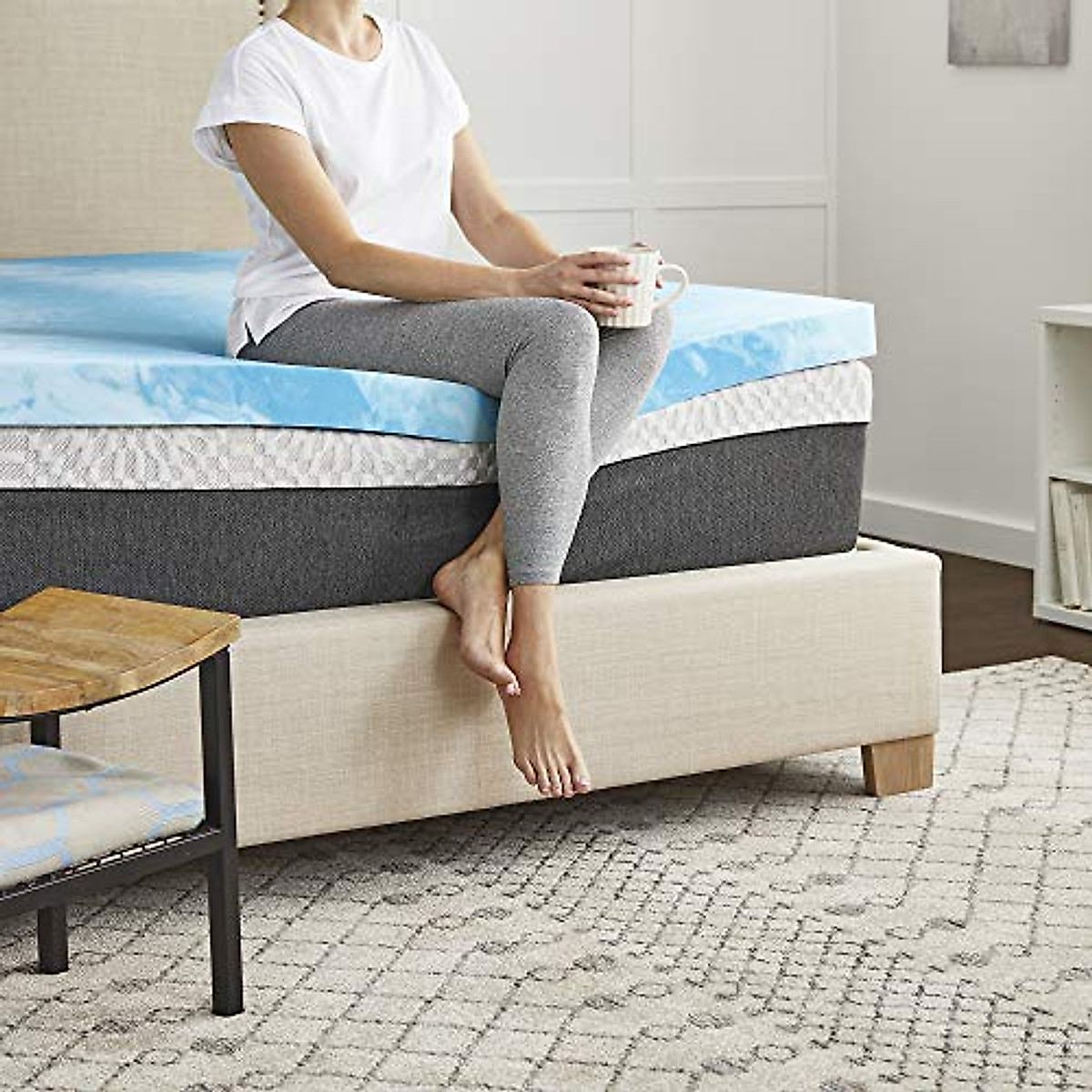 Sealy 2" SealyChill Gel Memory Foam Mattress Topper, King, White