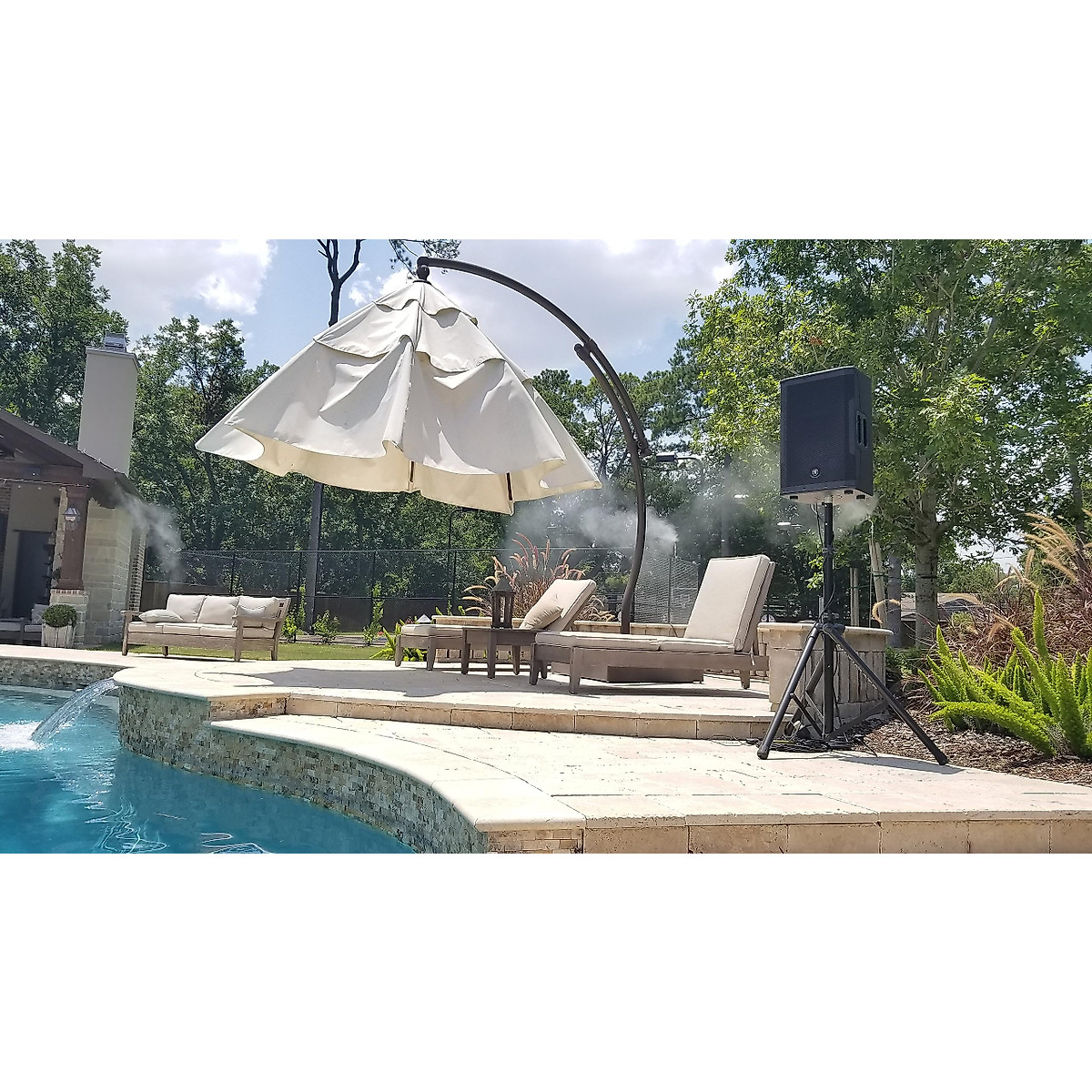 Mistcooling System - High pressure Misting System - Stainless Steel Tubing - 1500 PSI Misting Pump - DIY Misting System - Residential, Commercial & Industrial - (18 Ft Mist Line - 10 Nozzles)