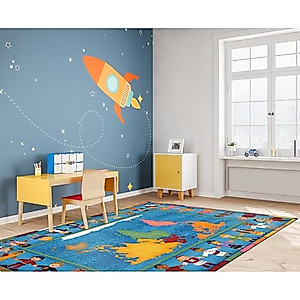 Joy Carpets Hands Around The World Area Rug in Color Multi, 5'4" x 7'8"