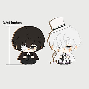 CALEMBOU Anime Plush Keychain for Backpack, 4" Cute Chibi Plush Figure Key Chain Anime Charms, Dazai Chuuya Gogol Plush for BSD Fans (Nikolai Gogol)