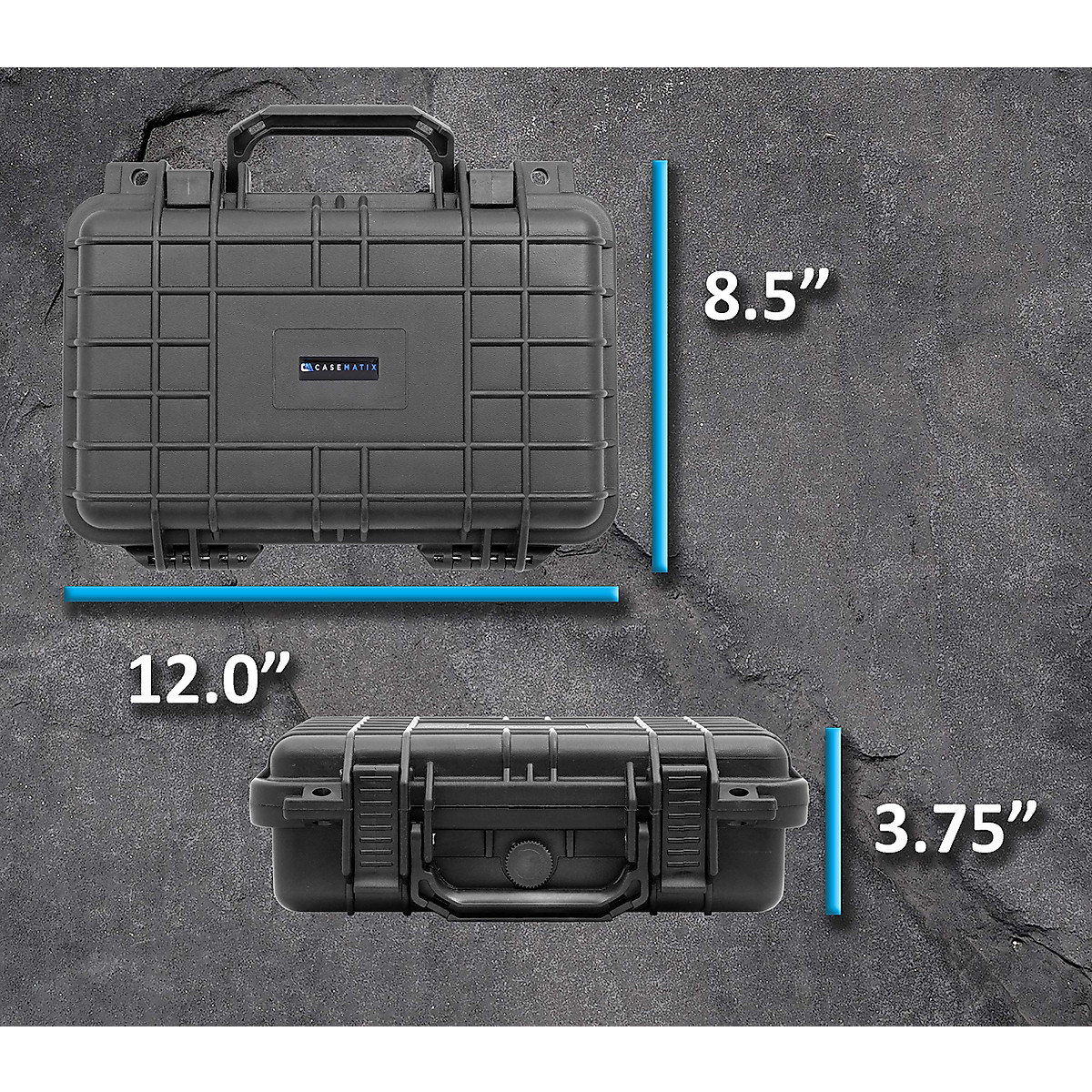 CASEMATIX Hard Gun Case for Pistols - TSA Approved Waterproof & Shockproof Gun Cases for Pistols, Compact 9mm Gun Case for Carrying Handgun with Scope and Accessories
