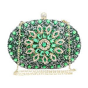 Green Purses for Women,Clutch Purses for Women Wedding Party Rhinestone Evening Bag Bridal Diamond Handbag (green)