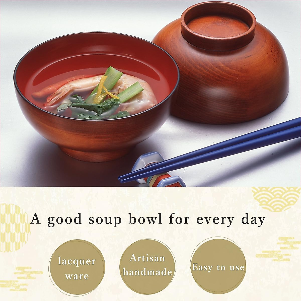 Japanese Wooden Soup Bowl Tochisiruwan Urushi