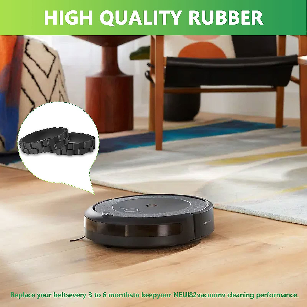 Czepa 2 Parks Tires for Irobot Roomba Wheel Series 500, 600, 700, 800 and 900 e5 e6 i7, Replacement for All IROBOT roomba Models (2 Packs)