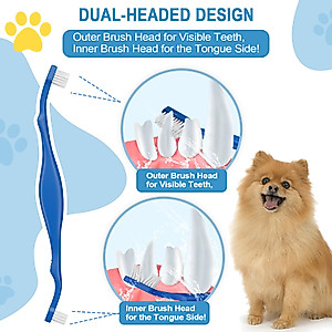 VVHOMIFE Comfort Grip Canine Toothbrush for Small Dogs - Ergonomically Designed for Easy Dental Care of Small Dogs and Cats Canine Teeth Cleaning - S