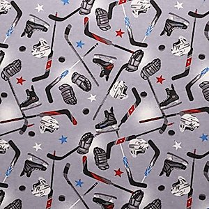 Mook Fabrics Flannel PRT Hockey, Grey