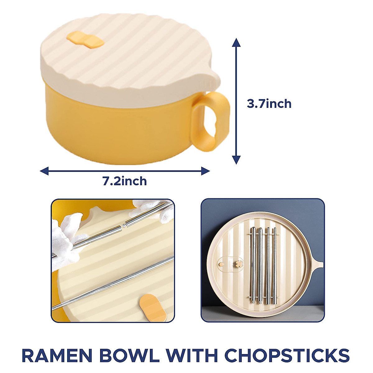 AI LOVE PEACE Microwave Ramen Bowl and Dish Set