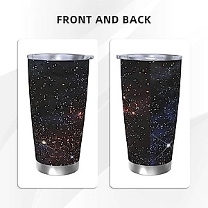 AYCZN Space Stars 20 OZ Tumbler Stainless Steel Travel Coffee Mug, Galaxy Planet Insulated Water Bottle with Lid and 2 StrawsLeakproof Thermal Cup